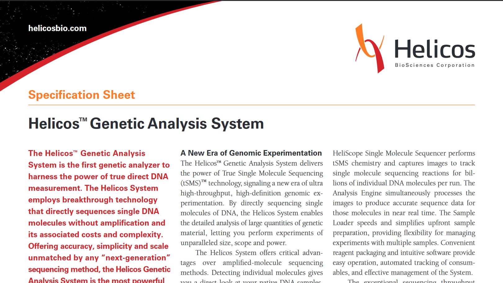 Observations about Helicos, a single molecule sequencer from 2008 ...